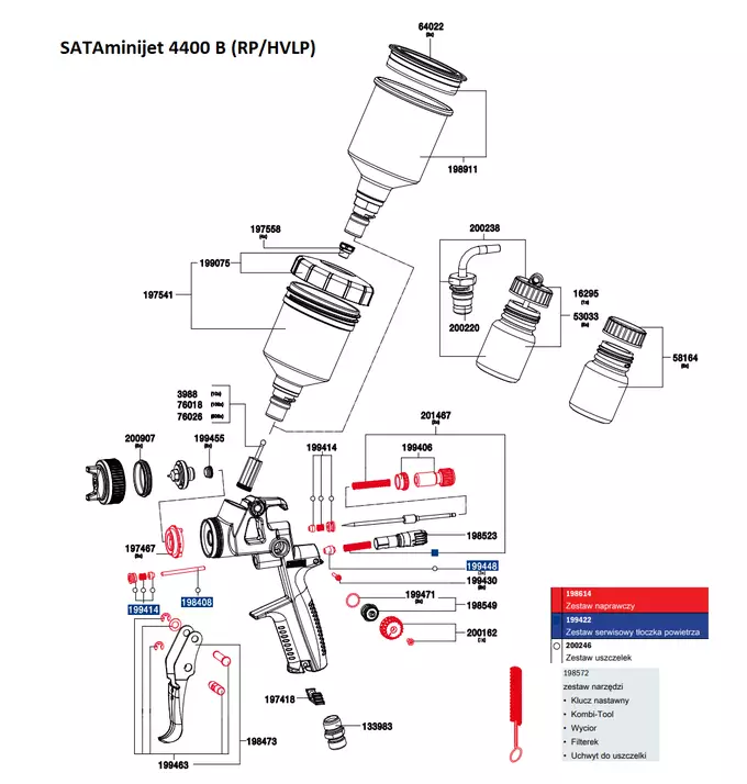 Zestaw naprawczy do Sata minijet 4400 SATA 198614 - dlalakierni.pl ...