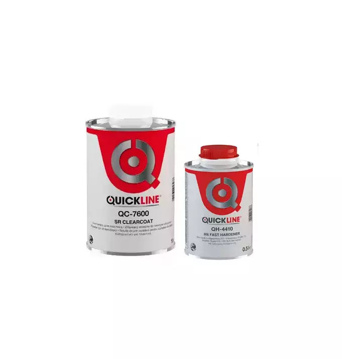 Lakier bezbarwny Quickline 1l QC-7600 + utwardzacz szybki 500 ml QH ...