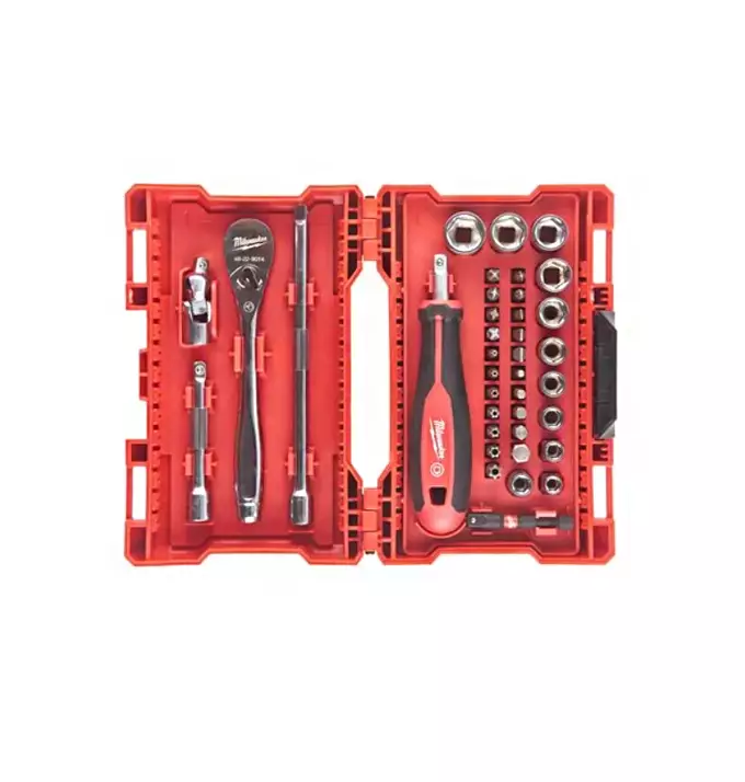 Zestaw grzechotki, nasadek 1/4" i bitów udarowych 38 sztuk Milwaukee 4932479096 - dlalakierni.pl ...