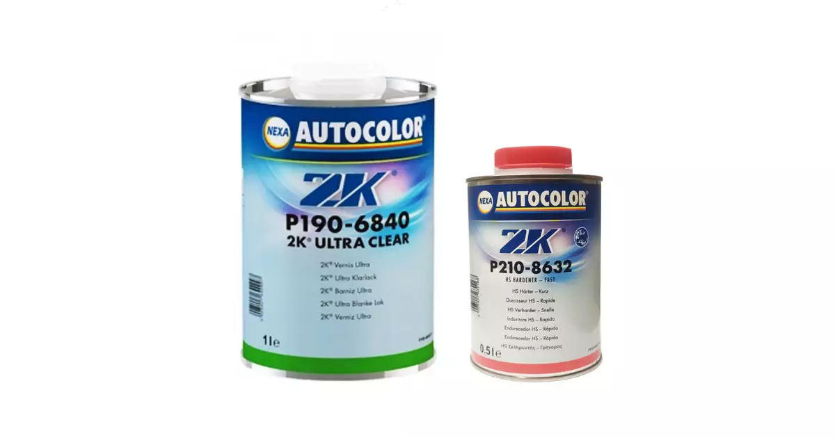Lakier bezbarwny MS Nexa Autocolor P190-6840 + utwardzacz P210-8632 1,5 ...