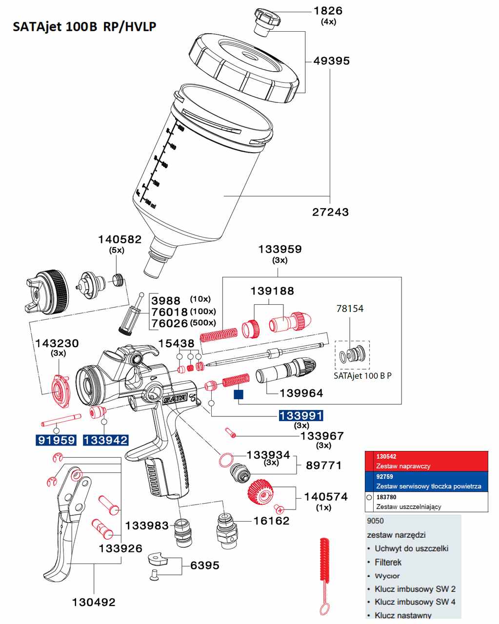 Zestaw dyszy Sata Jet 100 BF RP 2,0 145276 - dlalakierni.pl ...